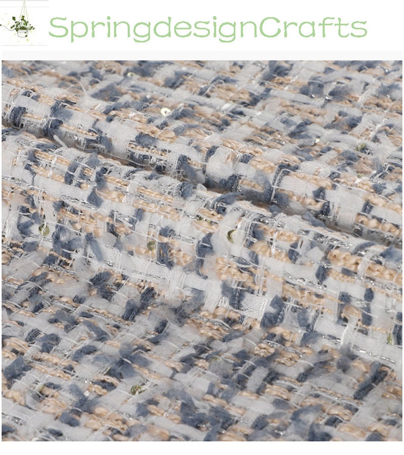 Colorful Tweed Fabric Glitter Tweed Fabric Grid Tweed Fabric - Etsy