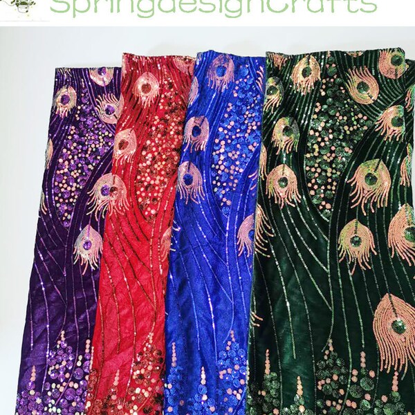 Peacock Fabric - Etsy