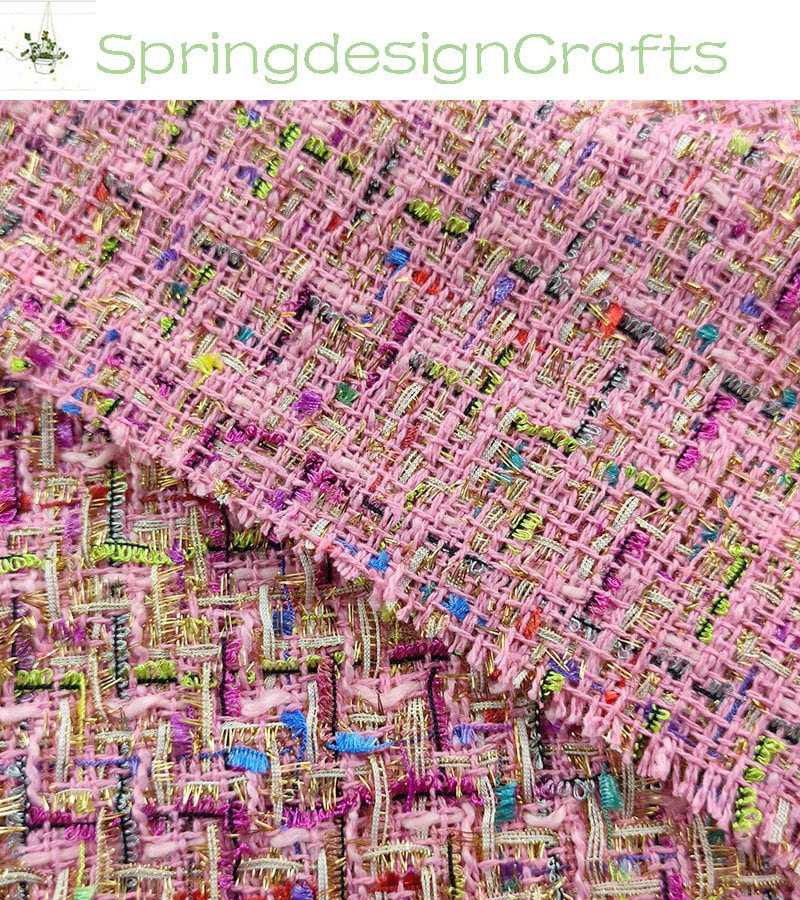 Tweed Fabric Colorful Glitter Tweed Fabric Grid Tweed Fabric - Etsy