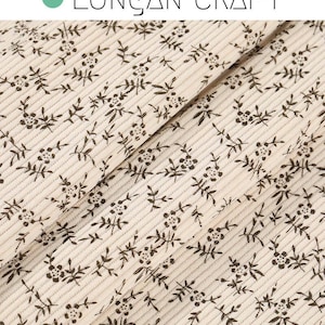 Printed Corduroy Fabric by the Yard, 8 Wale Leaves 100%polyester ...