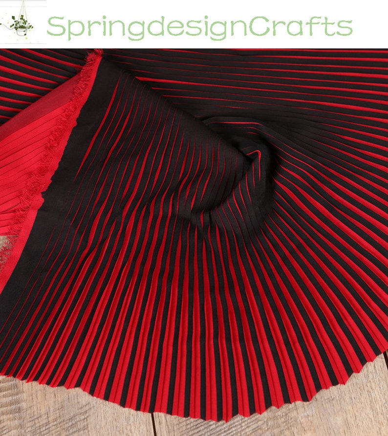 Pleated Fabric by the Yard Black Red Pleated Fabric Dresses - Etsy