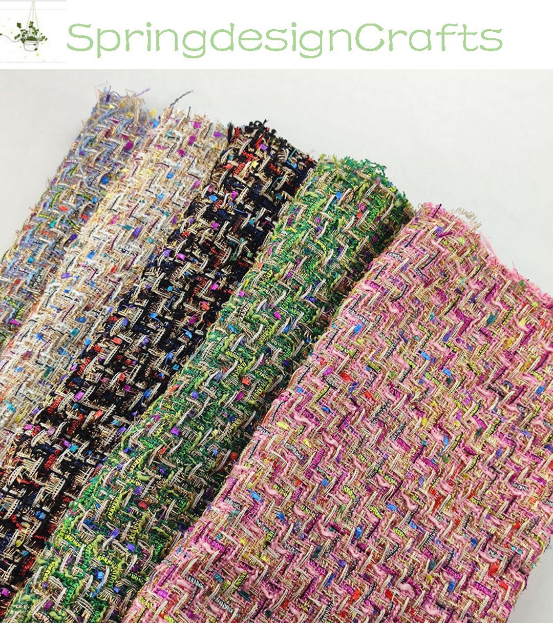Tweed Fabric, Colorful Glitter Tweed Fabric, Grid Tweed Fabric for ...