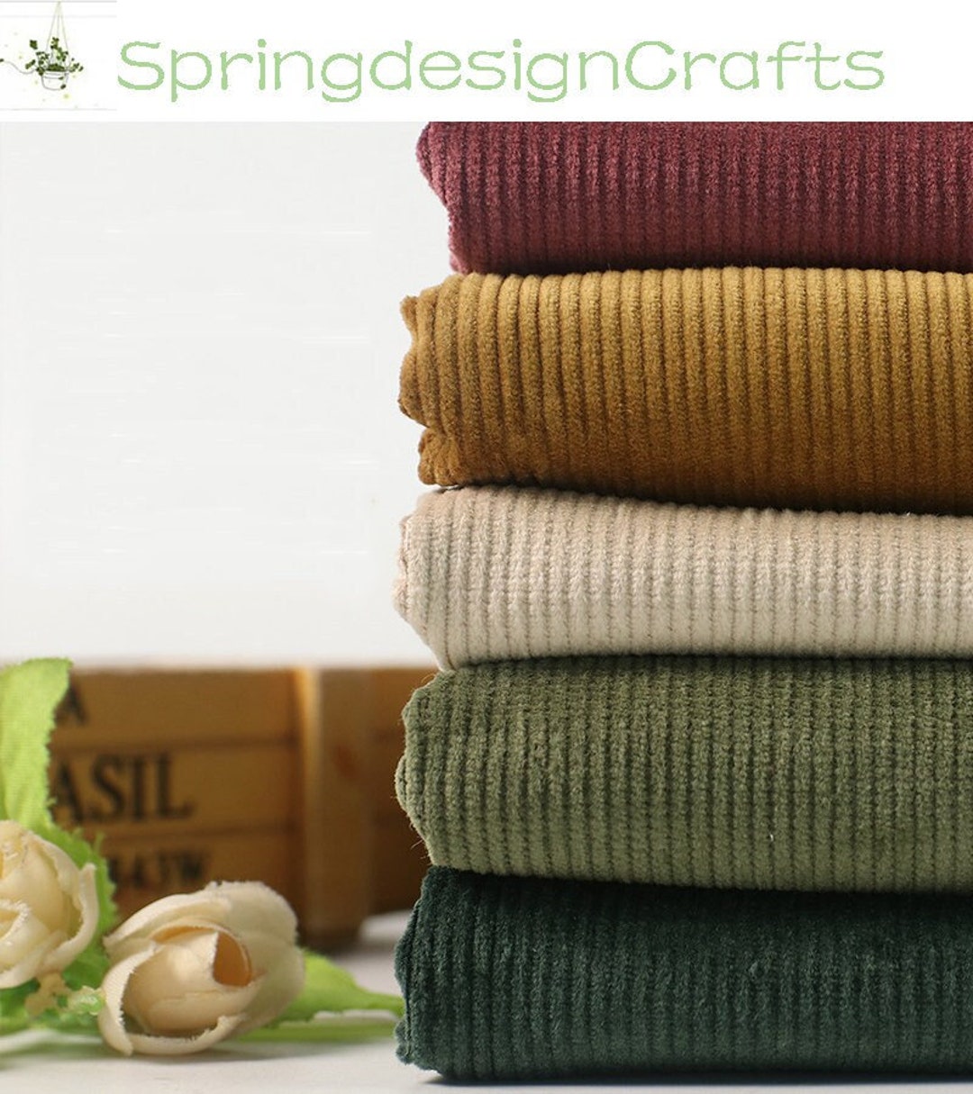 14 Wale 100%cotton Corduroy Fabric: Multicolor DIY Material - Half Yard ...