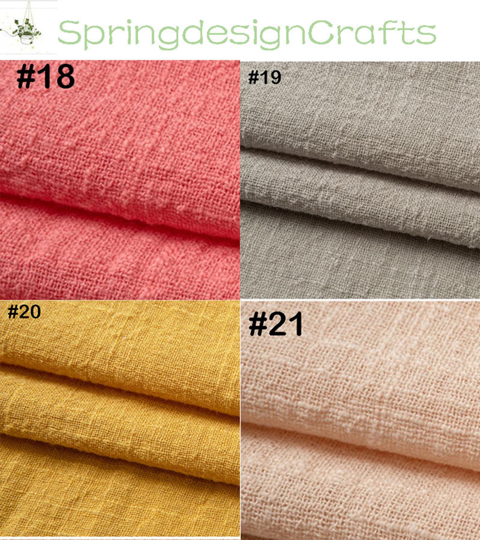 Solid Color Cotton Linen Blend Fabric: Soft Summer Dress Material by ...