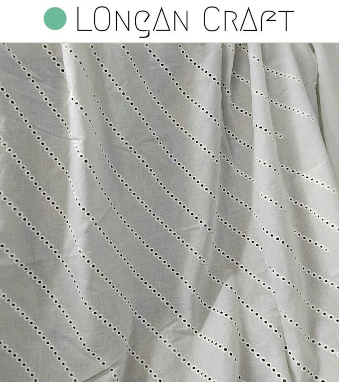 White Cotton Eyelet Fabric: Embroidered Sewing Material, Blouse ...