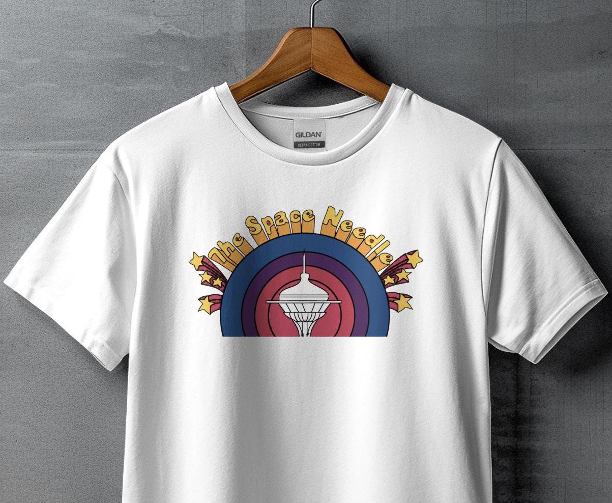 Vintage Seattle Music Scene T-shirt, 70s Psychedelic Space Needle ...