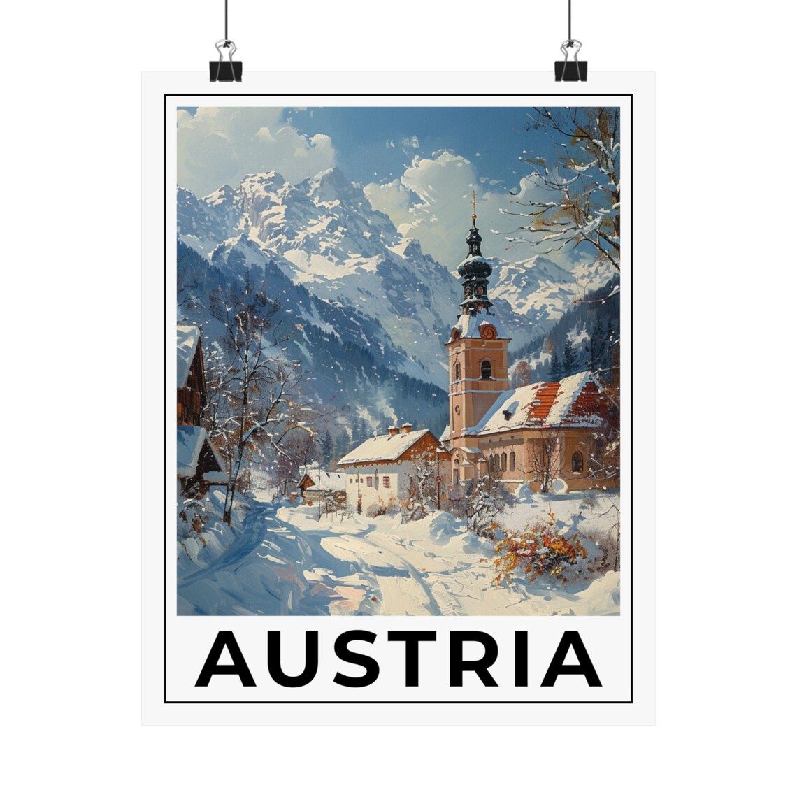 Austria Travel Poster Salzburg Home Décor Cityscape Art Wall Art for ...