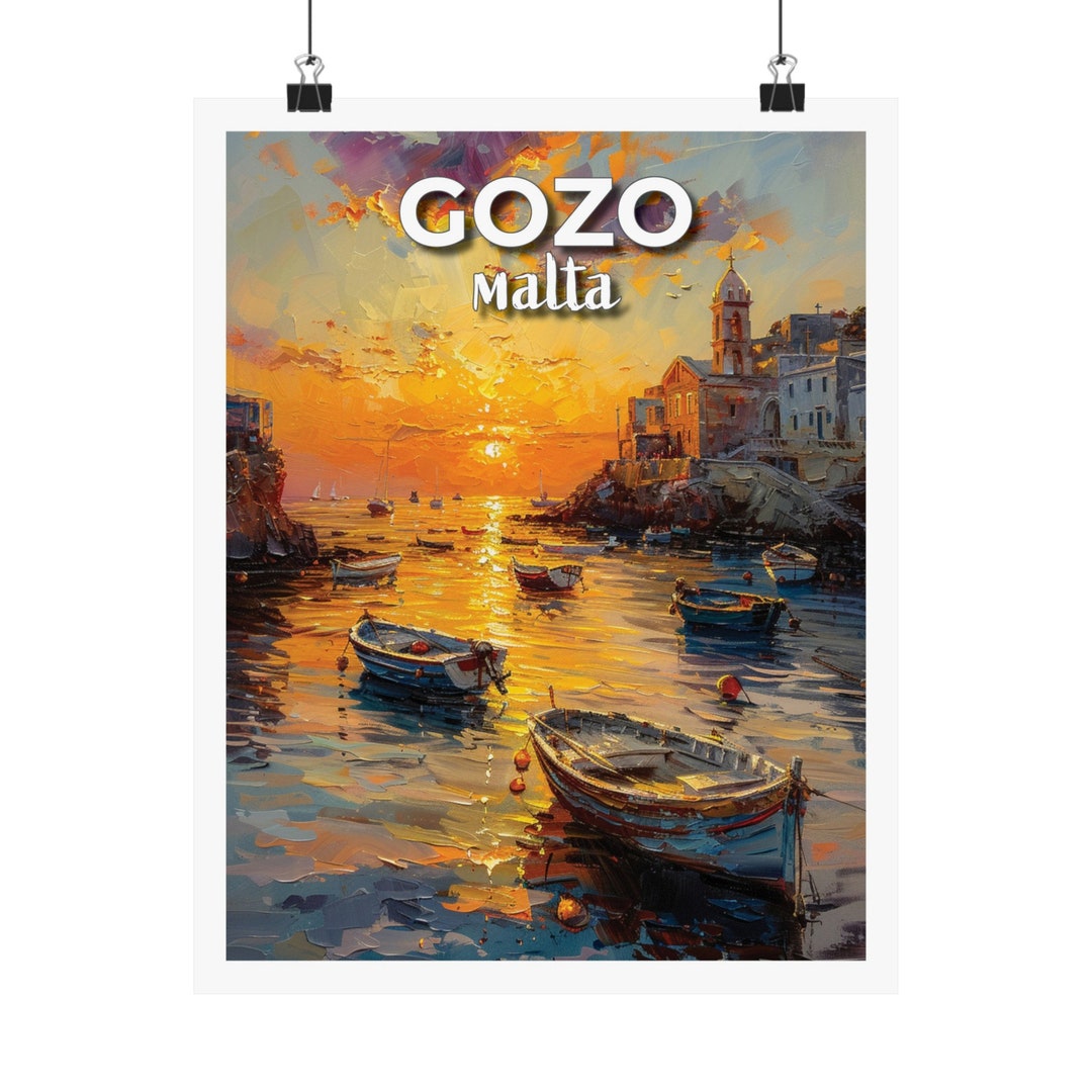 Gozo Glow: Sunlit Serenity in Malta Décor Gift Wall Hanging Artwork ...