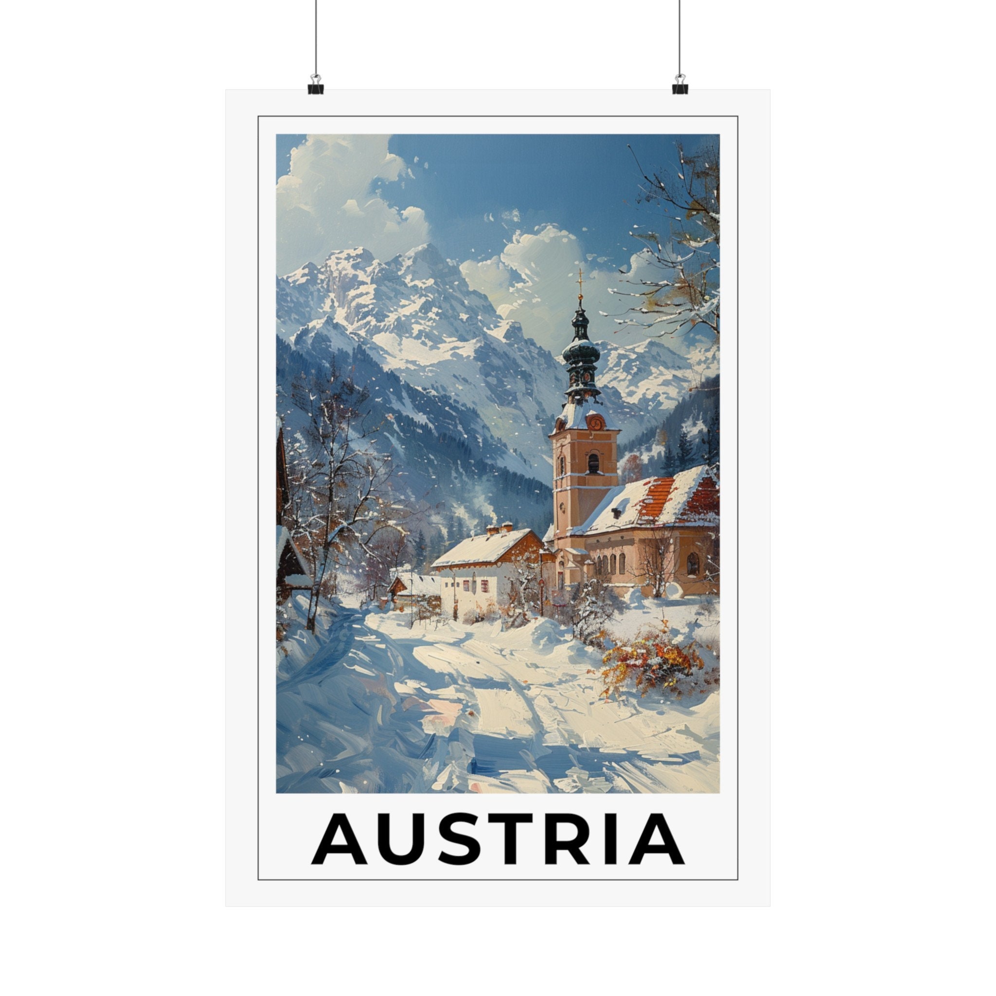Austria Travel Poster Salzburg Home Décor Cityscape Art Wall Art for ...
