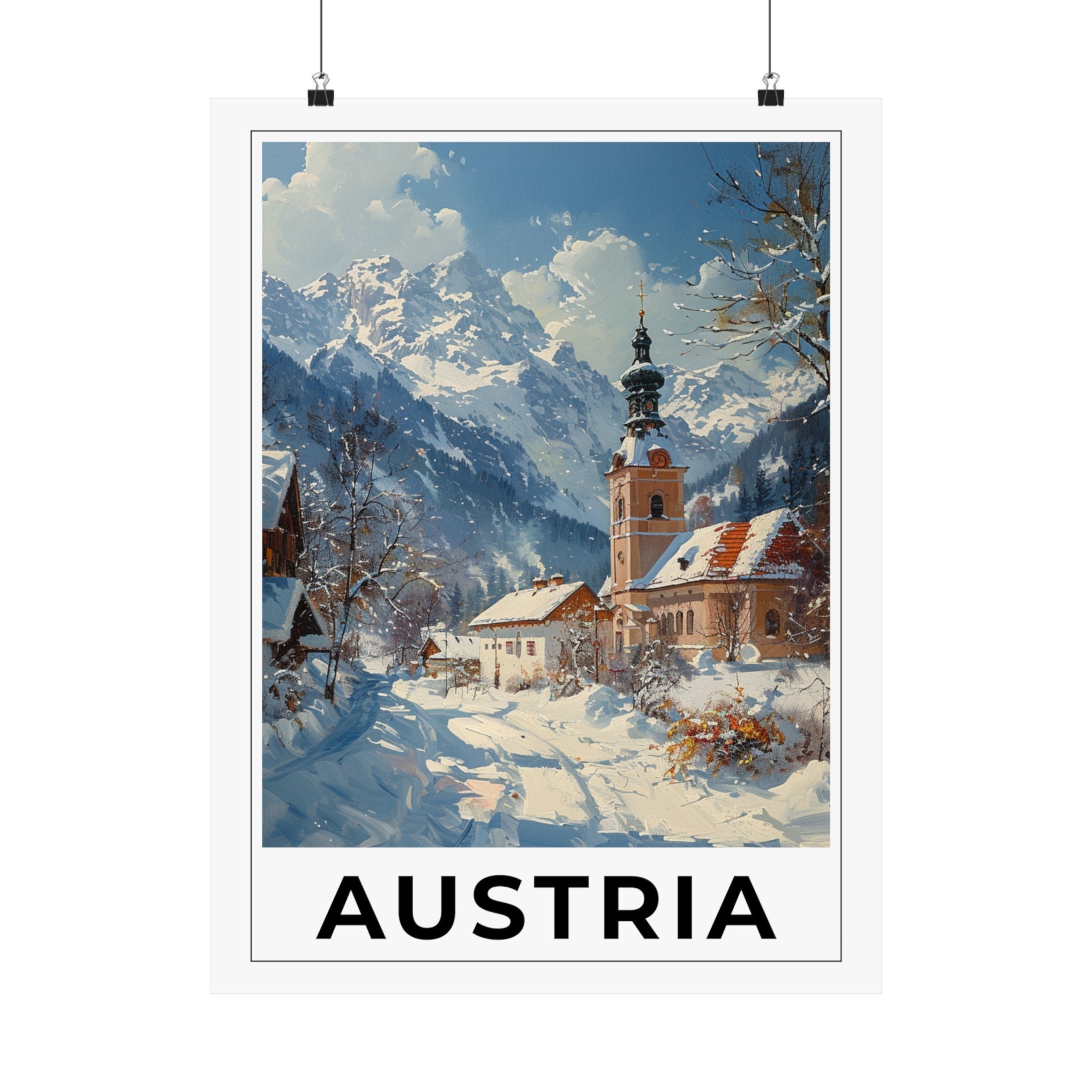 Austria Travel Poster Salzburg Home Décor Cityscape Art Wall Art for ...