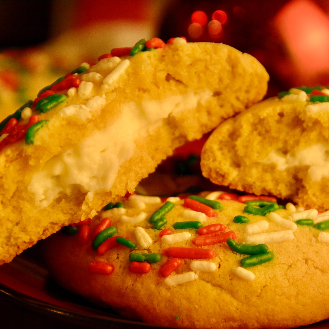 Christmas Sprinkles Cookies Filled With Cream - Etsy