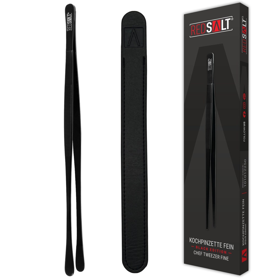 REDSALT® Black Edition Cooking Tweezers Wide Black 30 Cm INOX 18/10 ...