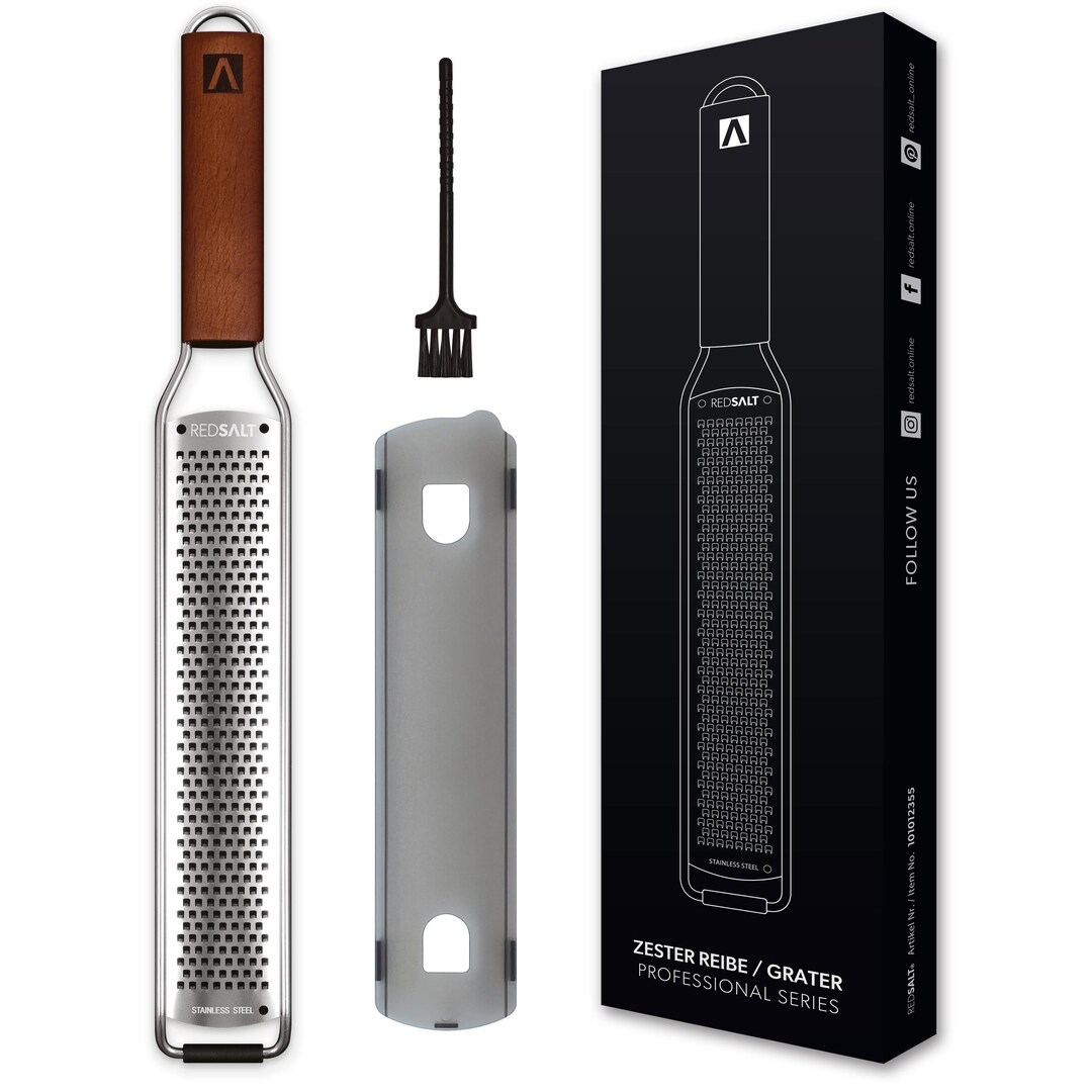 Zester Grater INOX With Wooden Handle & Rubber Base for the Kitchen ...