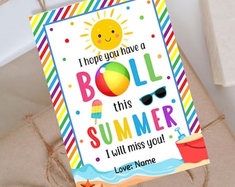 I Hope You Have a Ball This Summer Treat Tags for Kids, Beach Ball End ...