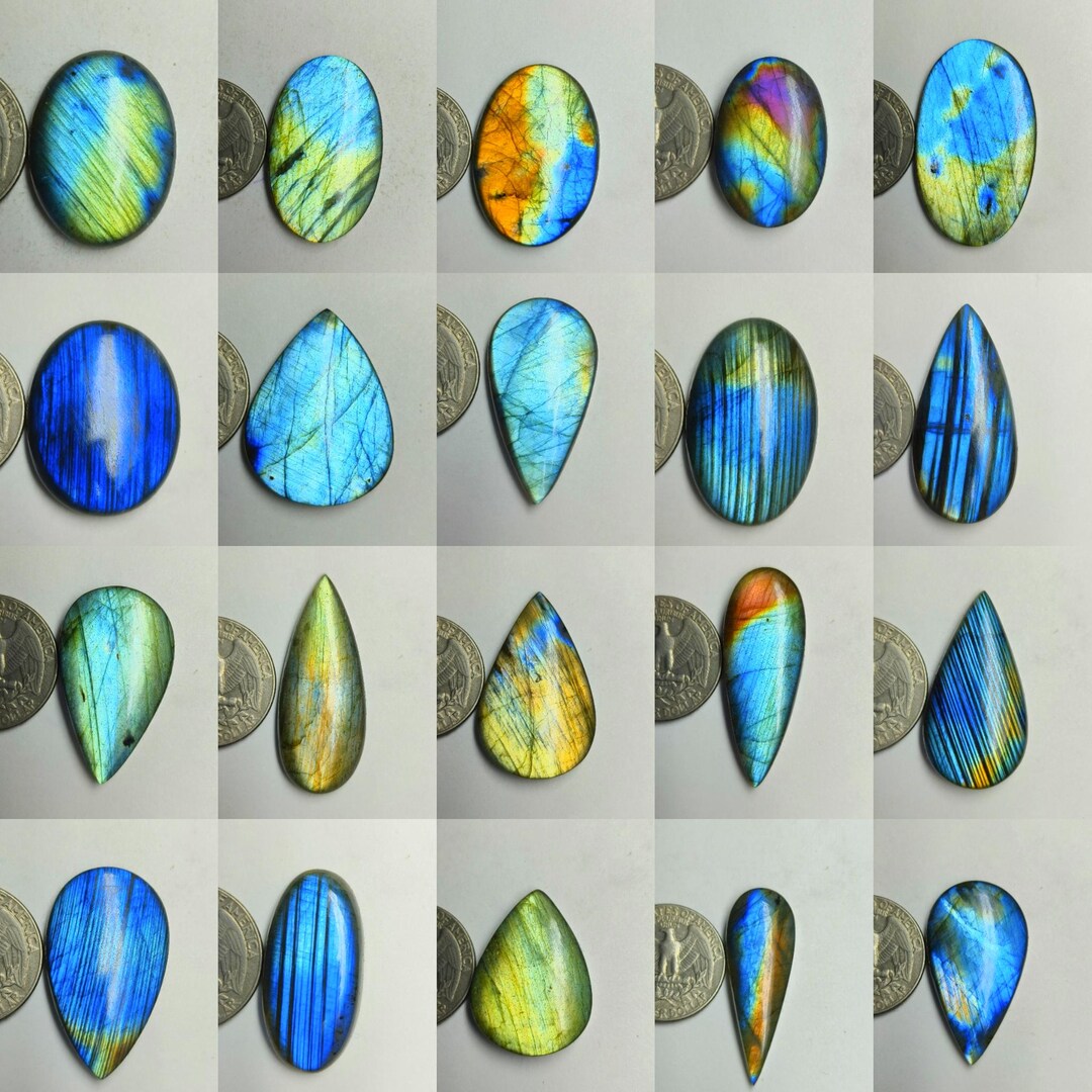 AAA+ Multi Fire Labradorite Mix Shape & Size Gemstone Lot, Natural ...