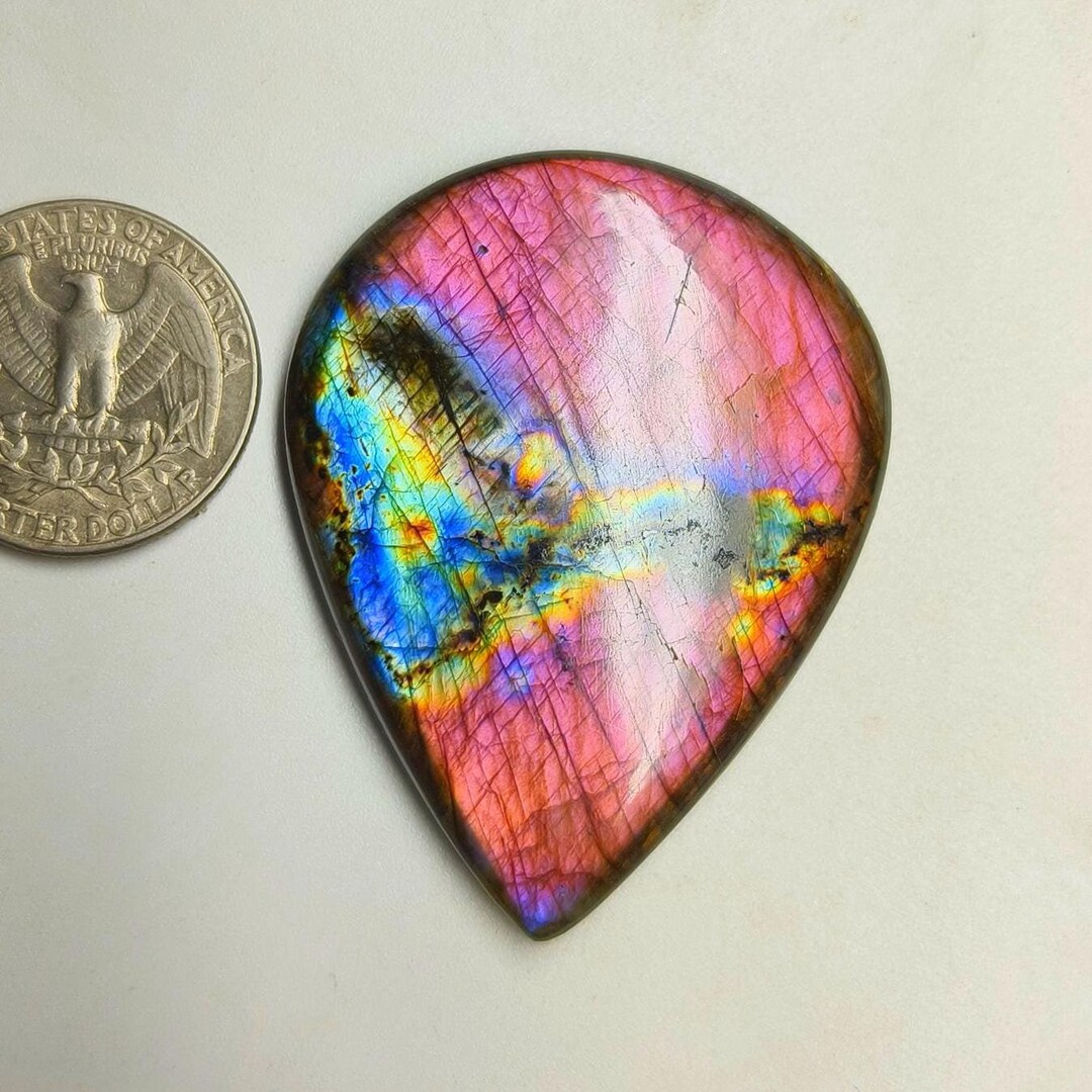 PINK Purple Labradorite Pear Shape Handmade Loose Gemstone, Size ...