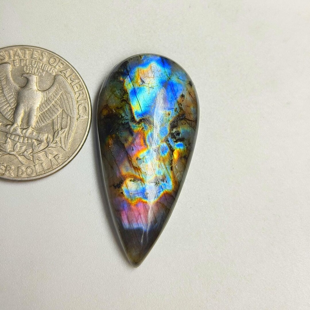 Spectrolite Labradorite Pear Shape Smooth Polish Loose Gemstone, Size ...