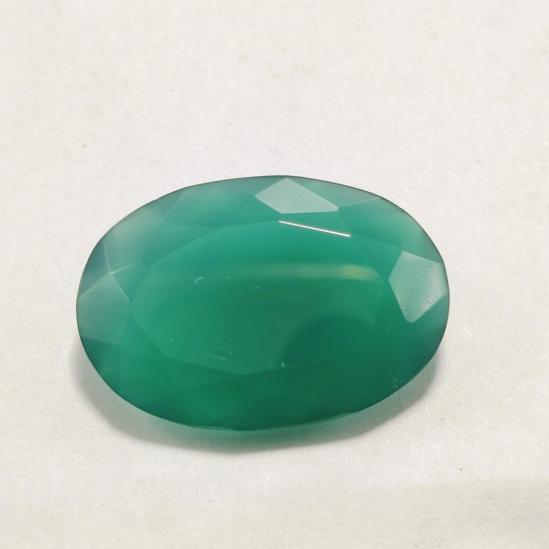 Ónix verde facetado, tamaño: 16 x 23 x 7 mm, cristal verde, gema hecha ...