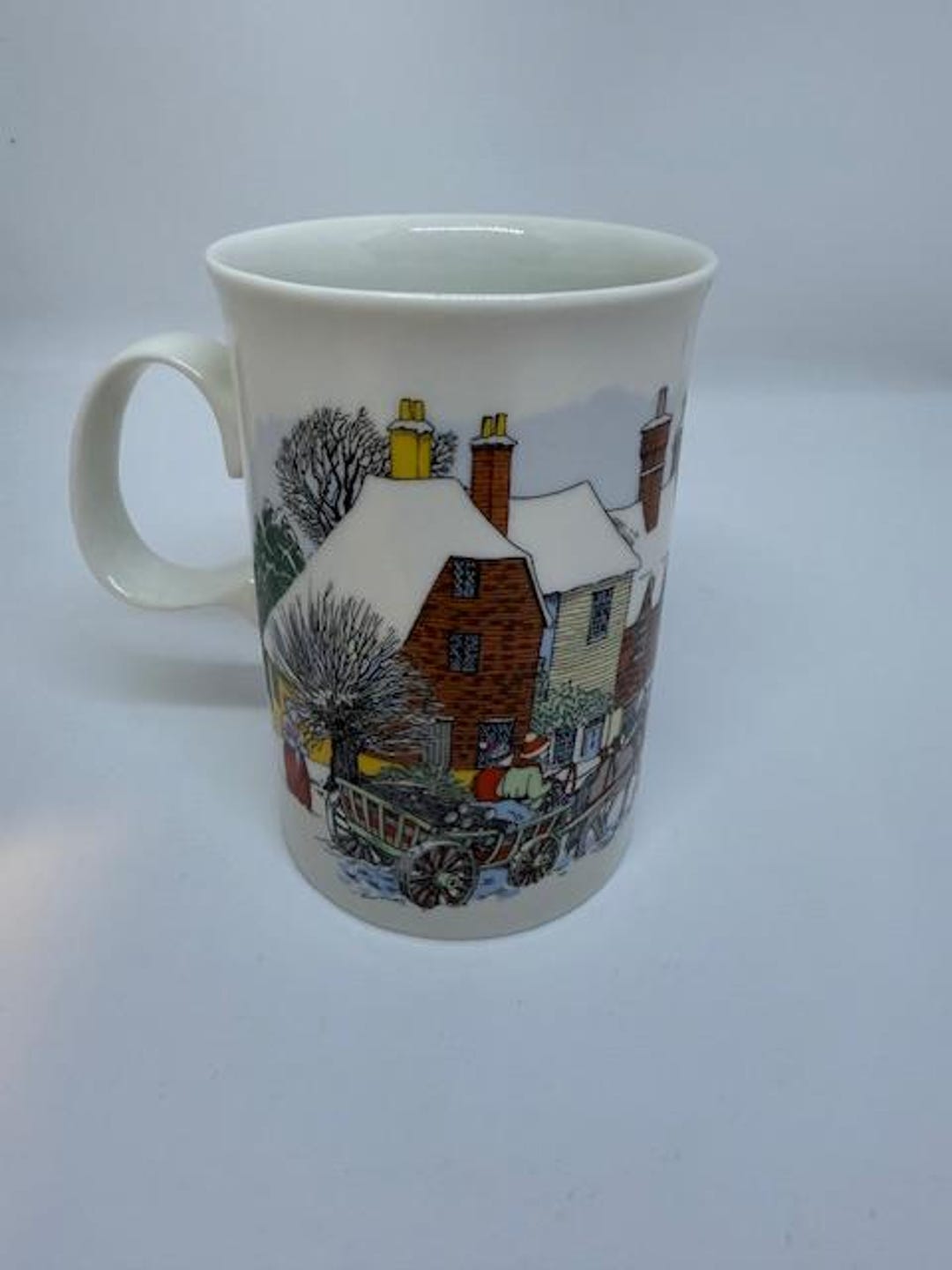 Dunoon Fine Bone China Holiday Mug London Winter Victorian City. Made ...