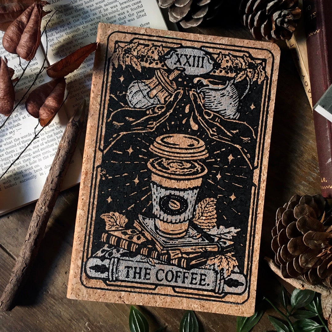 THE COFFEE Hand Printed Eco Friendly A5 Notebook With Cork Cover ...