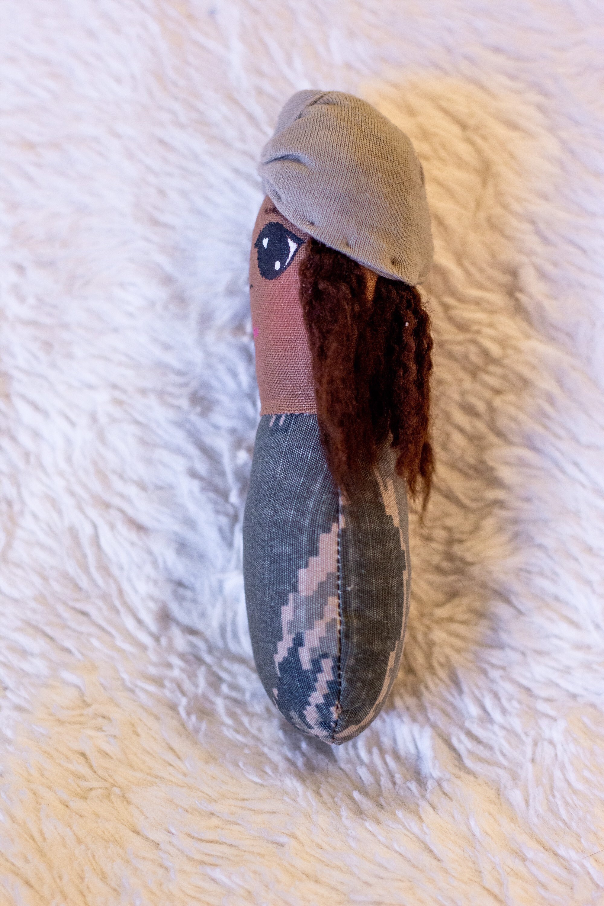 Military Swaddle Baby Doll Rattle ABU Doll Handmade Plush | Etsy