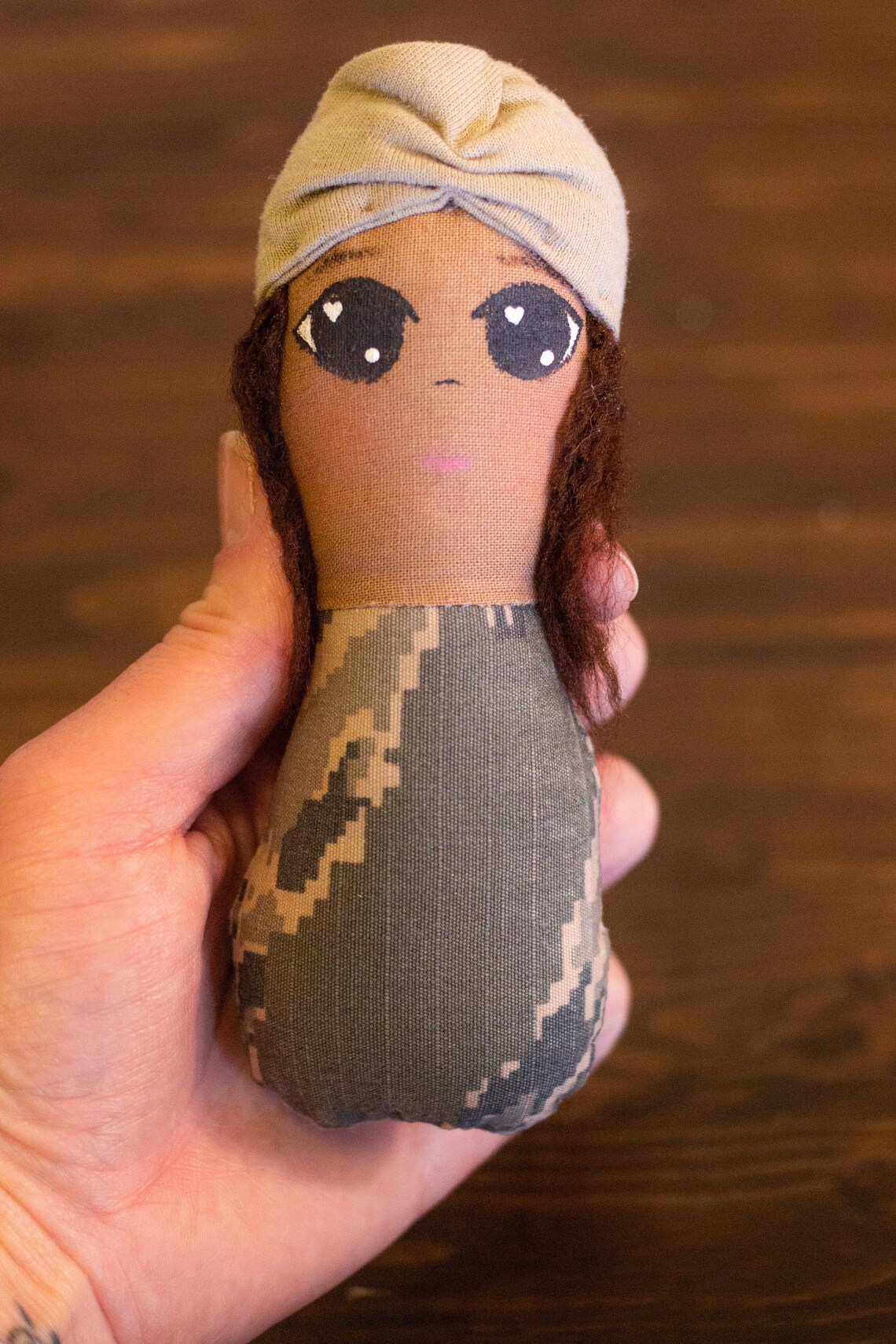 Military Swaddle Baby Doll Rattle ABU Doll Handmade Plush | Etsy