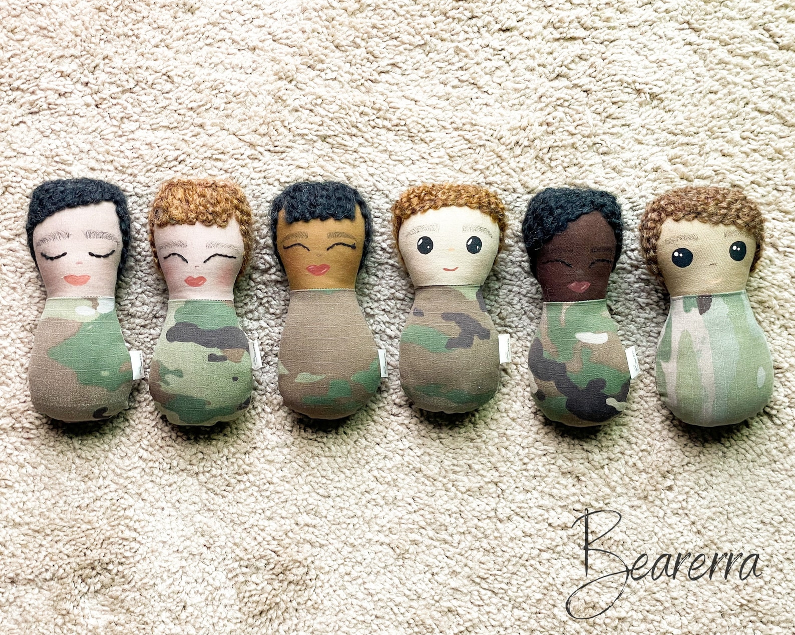 Baby Girl Rattle, BIPOC Deployment Doll, Heirloom Doll, Army Baby ...