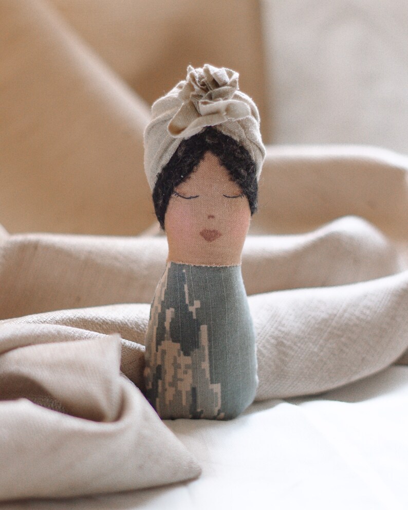 Military Swaddle Baby Doll Rattle ABU Doll Handmade Plush | Etsy