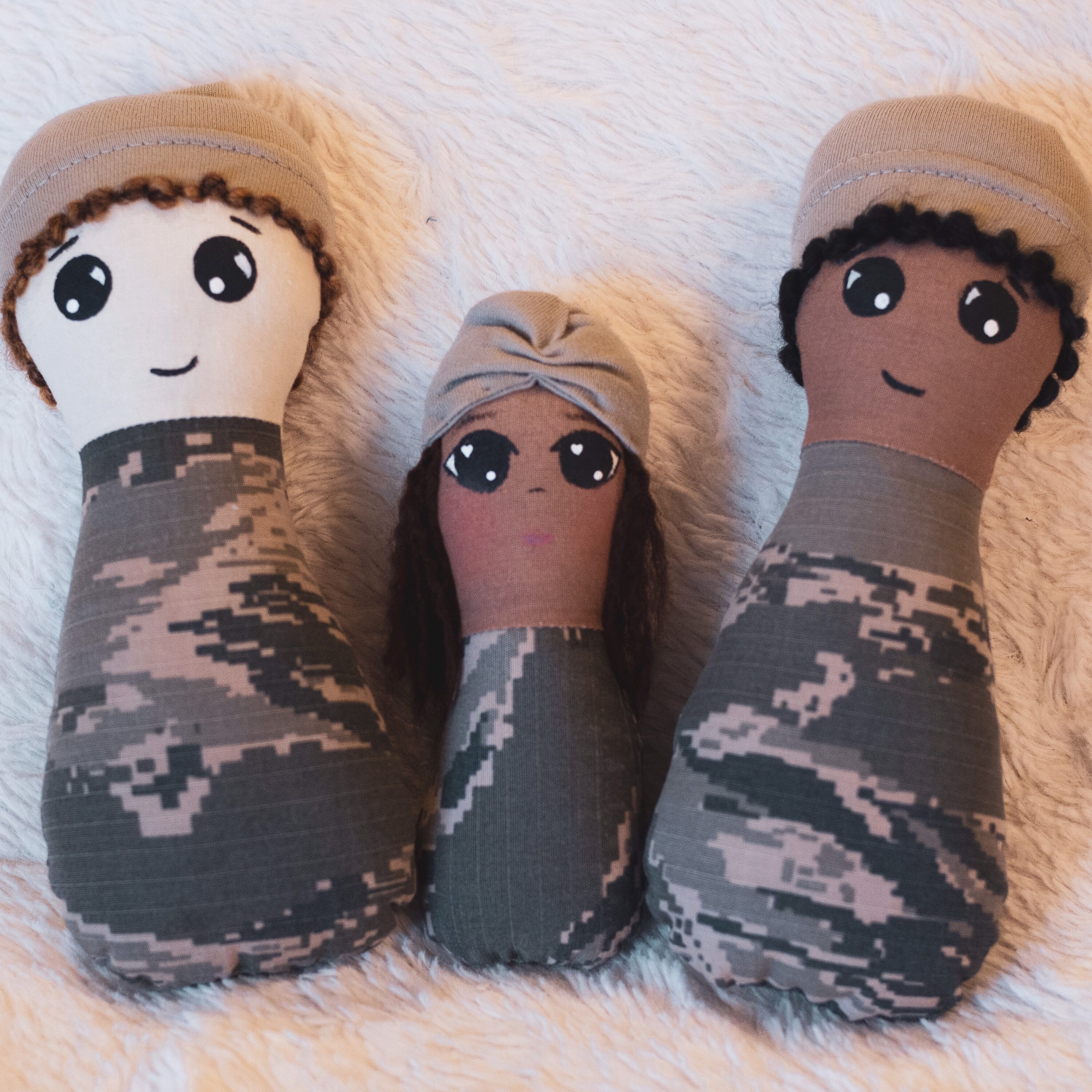 Military Swaddle Baby Doll Rattle ABU Doll Handmade Plush | Etsy