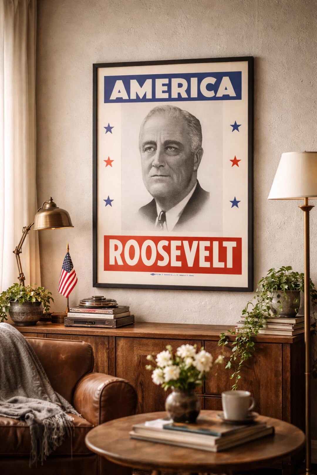 FDR Presidential Campaign Poster Reprint. Franklin Delano Roosevelt ...