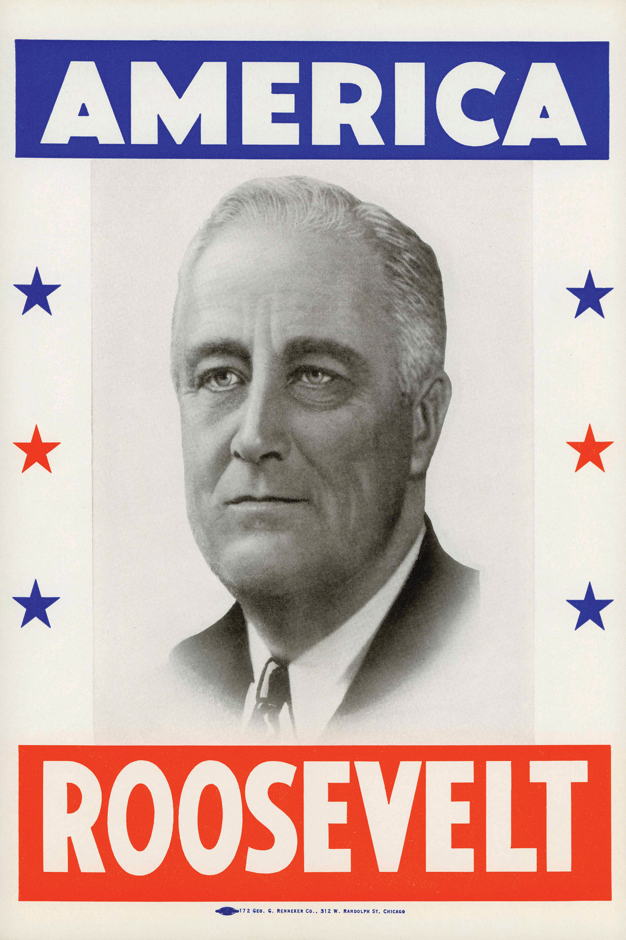 FDR Presidential Campaign Poster Reprint. Franklin Delano Roosevelt ...