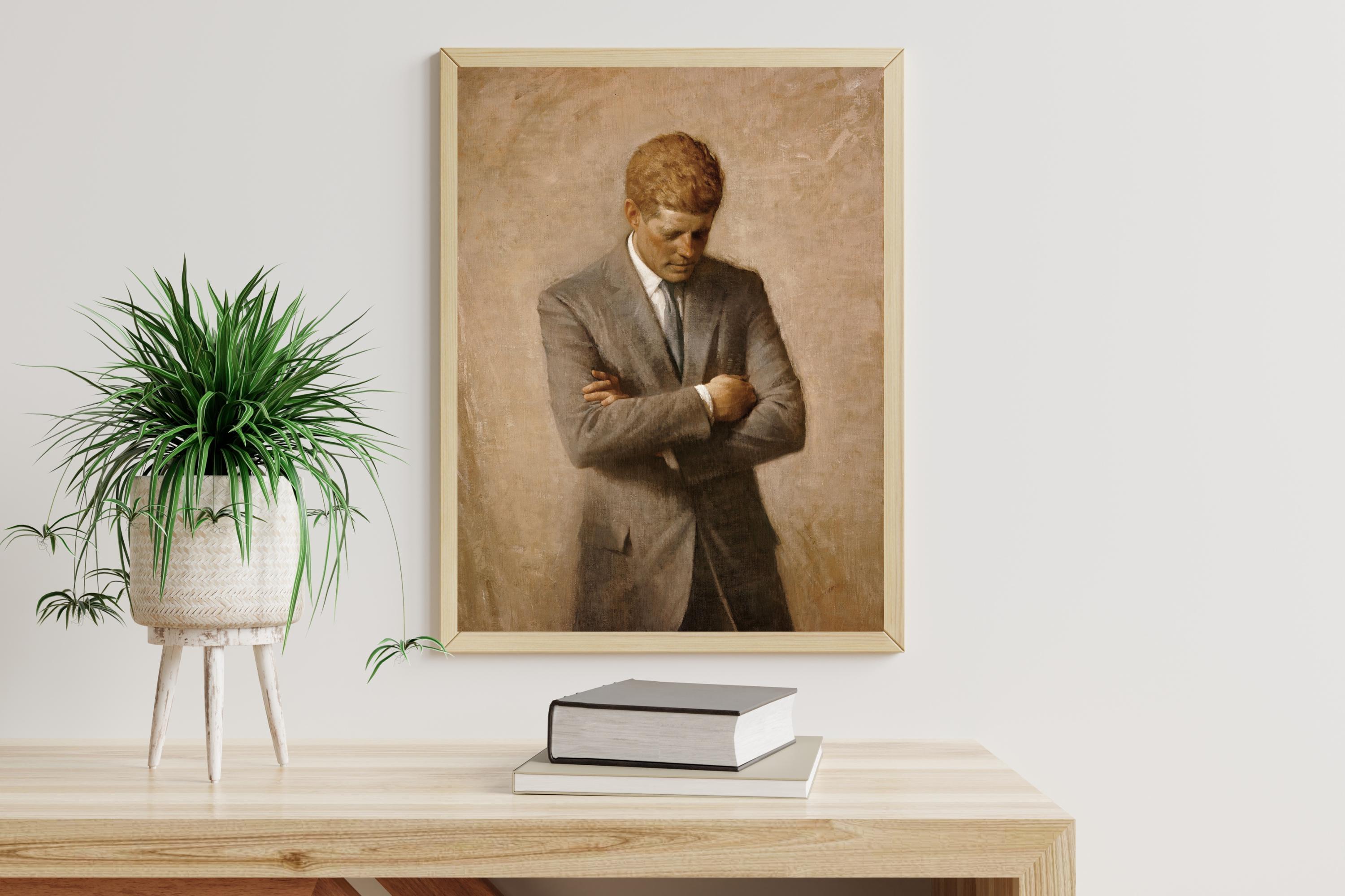 1970 John F. Kennedy Official Portrait by Aaron Shikler, JFK Painting ...