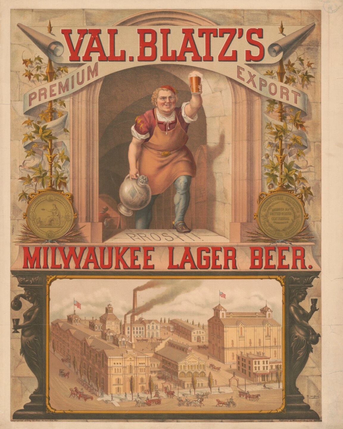 Val. Blatz Milwaukee Lager Beer 1870s | Brewery Ad | Bar Wall Art - Etsy