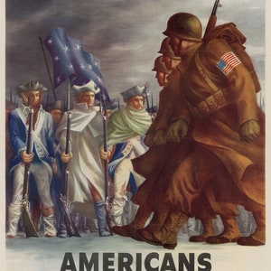 WWII Vintage Poster: Americans Will Always Fight for Liberty ...