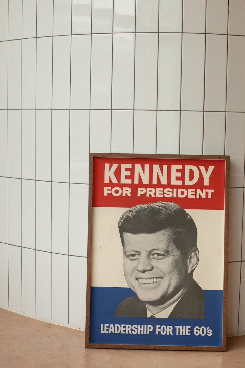 JFK Kennedy for President 1960 Campaign Poster | John F Kennedy Wall ...