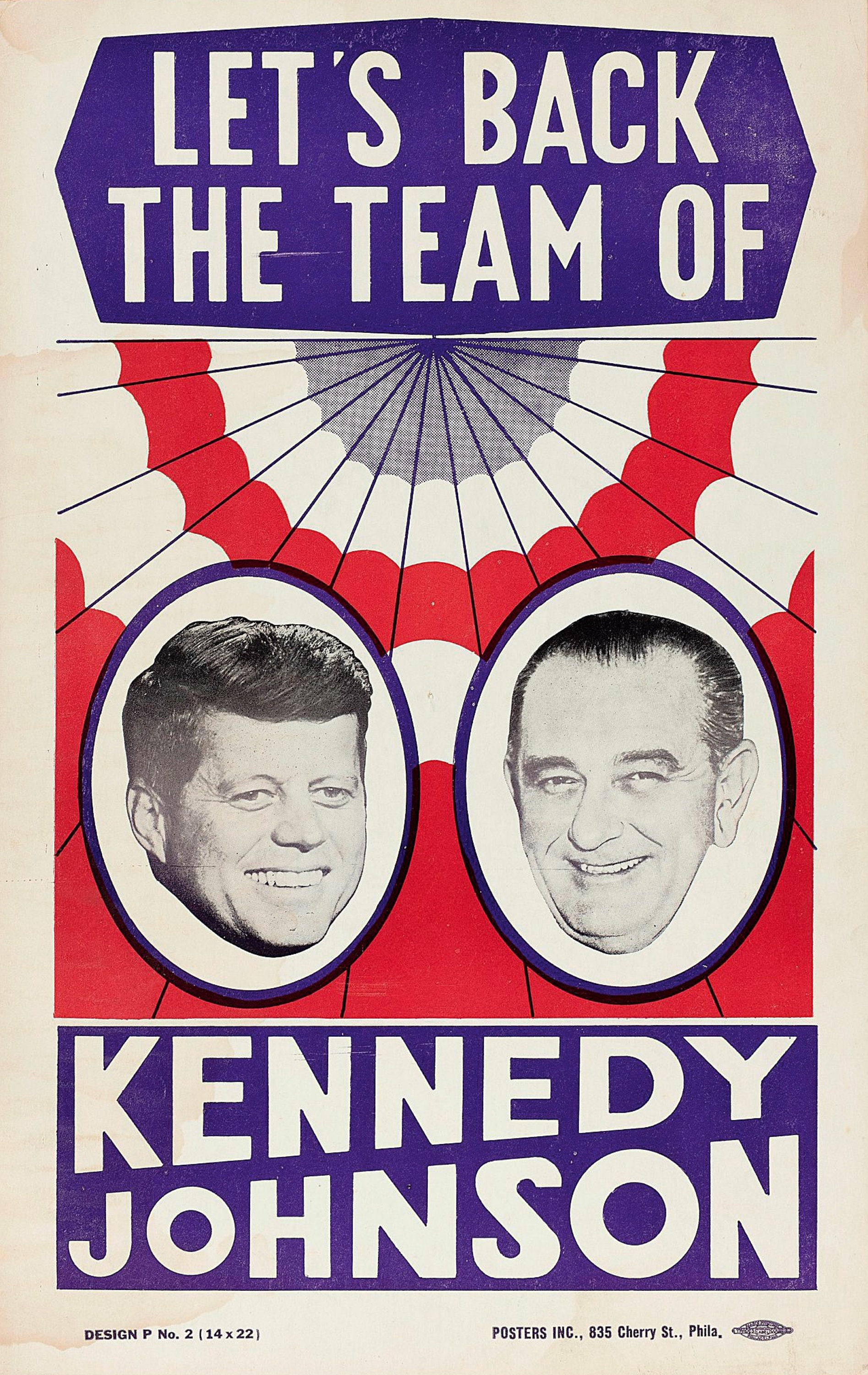 Vintage 1960 JFK Presidential Campaign Poster John F. Kennedy and ...