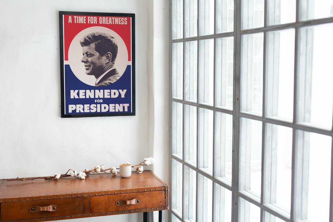 JFK "a Time for Greatness" 1960 Campaign Poster | John F Kennedy Wall ...
