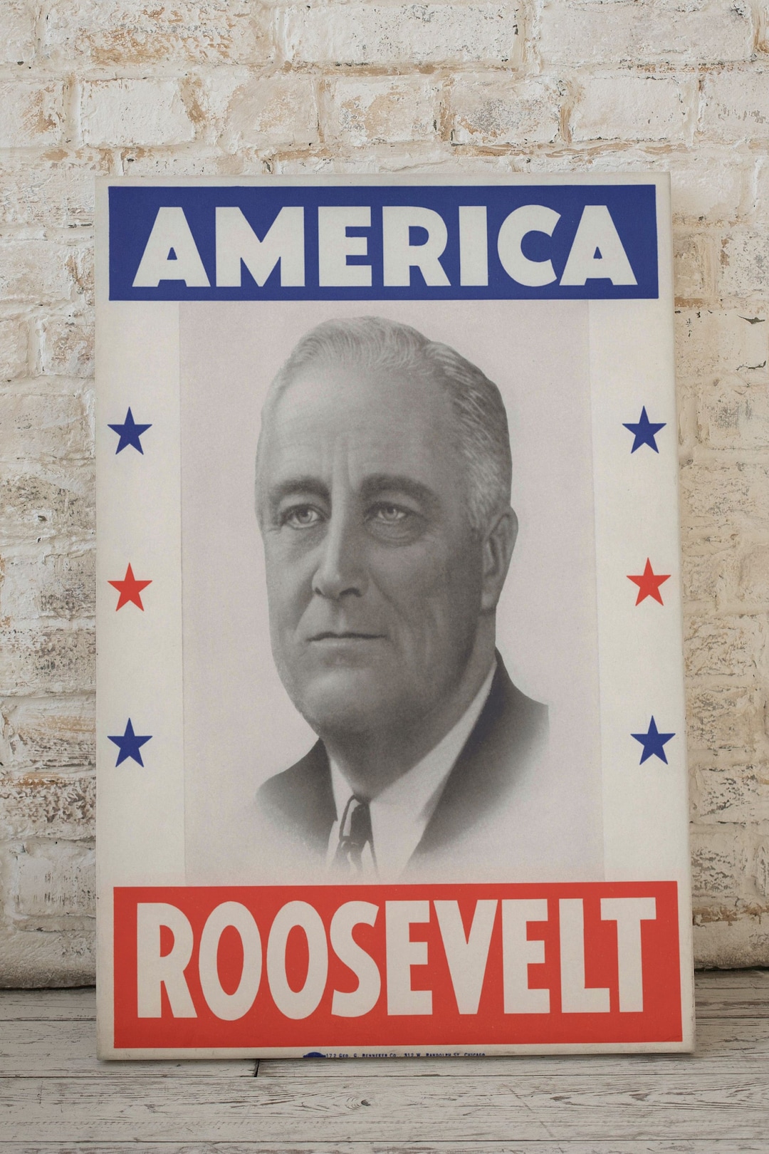 FDR Presidential Campaign Poster Reprint. Franklin Delano Roosevelt ...