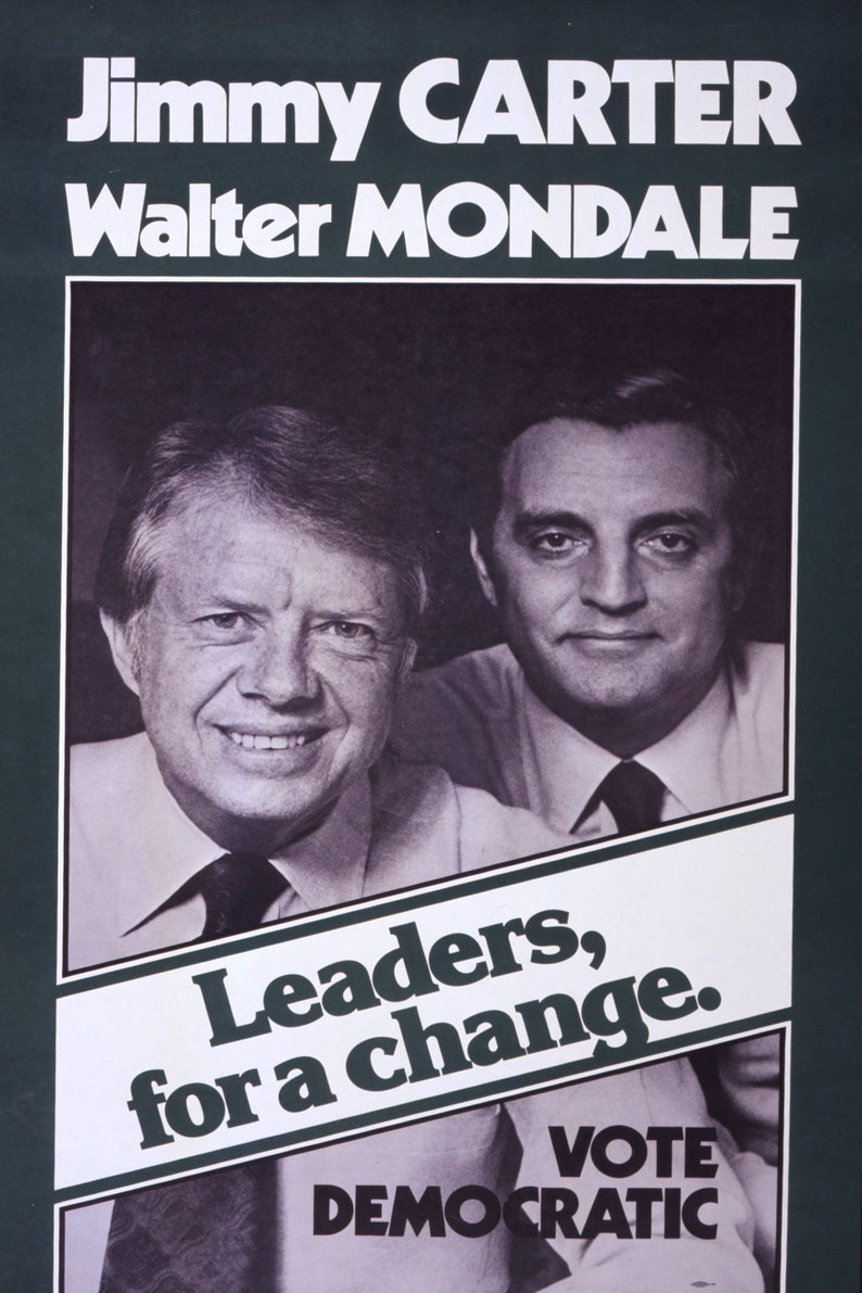 Vintage 1976 Jimmy Carter Presidential Campaign Poster Reprint ...