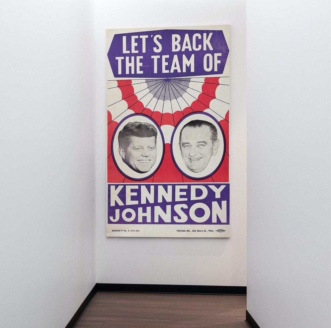 Vintage 1960 JFK Presidential Campaign Poster John F. Kennedy and ...