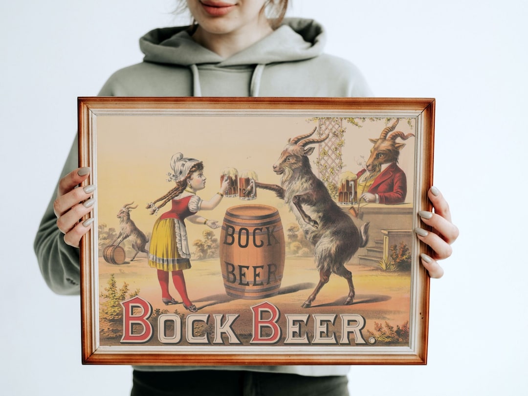 Vintage 1882 Bock Beer Advertisement Reproduction Poster Featuring ...