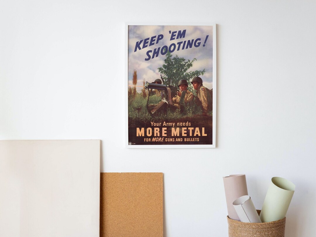 World War II "keep 'em Shooting" Vintage US Army Poster WW2 - Etsy