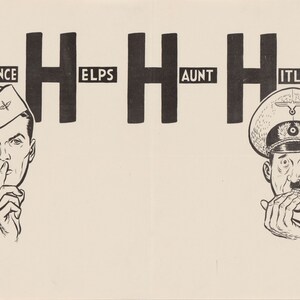SHHHH!! World War II Vintage Poster "silence Helps Haunt Hitler" WW2 ...