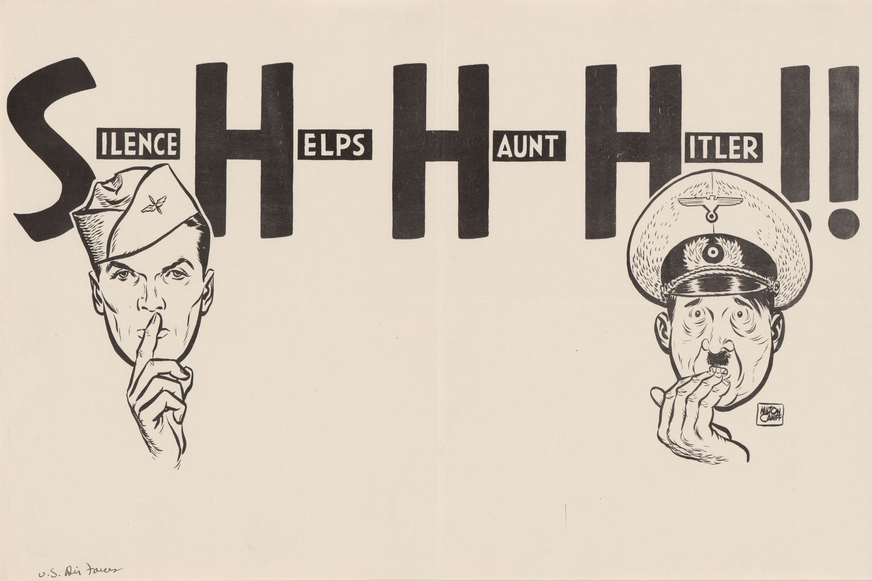 SHHHH World War II Vintage Poster silence Helps Haunt Hitler WW2 United ...