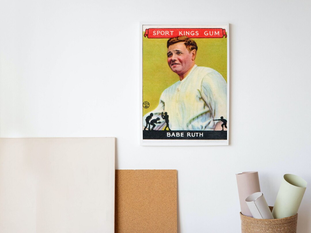 Babe Ruth Wall Art 1933 Goudey Sport Kings Baseball Card Reprint New ...