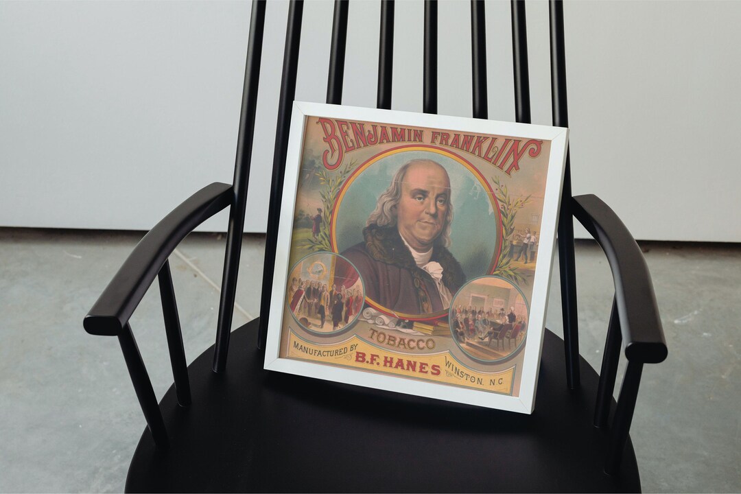 Benjamin Franklin Tobacco 1886 Vintage Ad Poster | BF Hanes | Americana ...