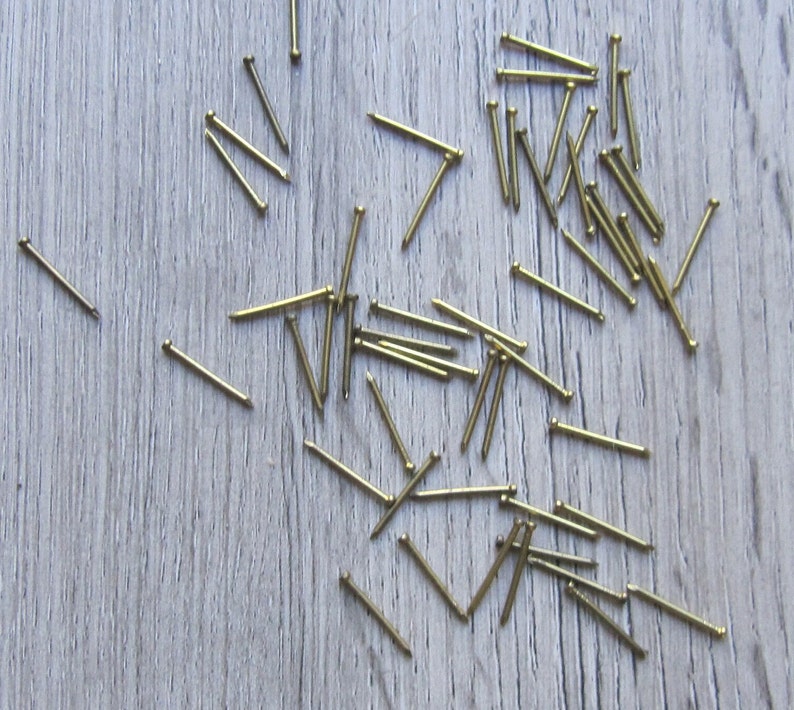 50 Small Brass Brads or Nails 1/2 Long. - Etsy