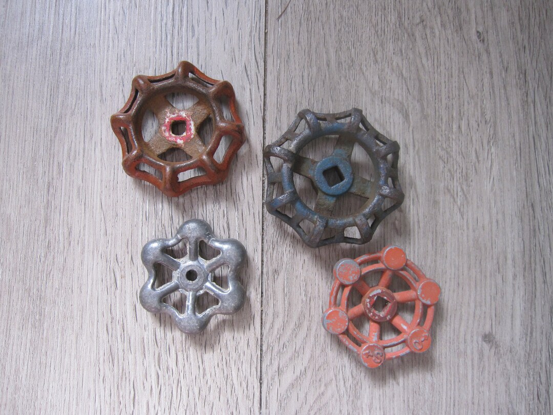 4 Old Valve Handle Metal Knobs Steampunk - Etsy