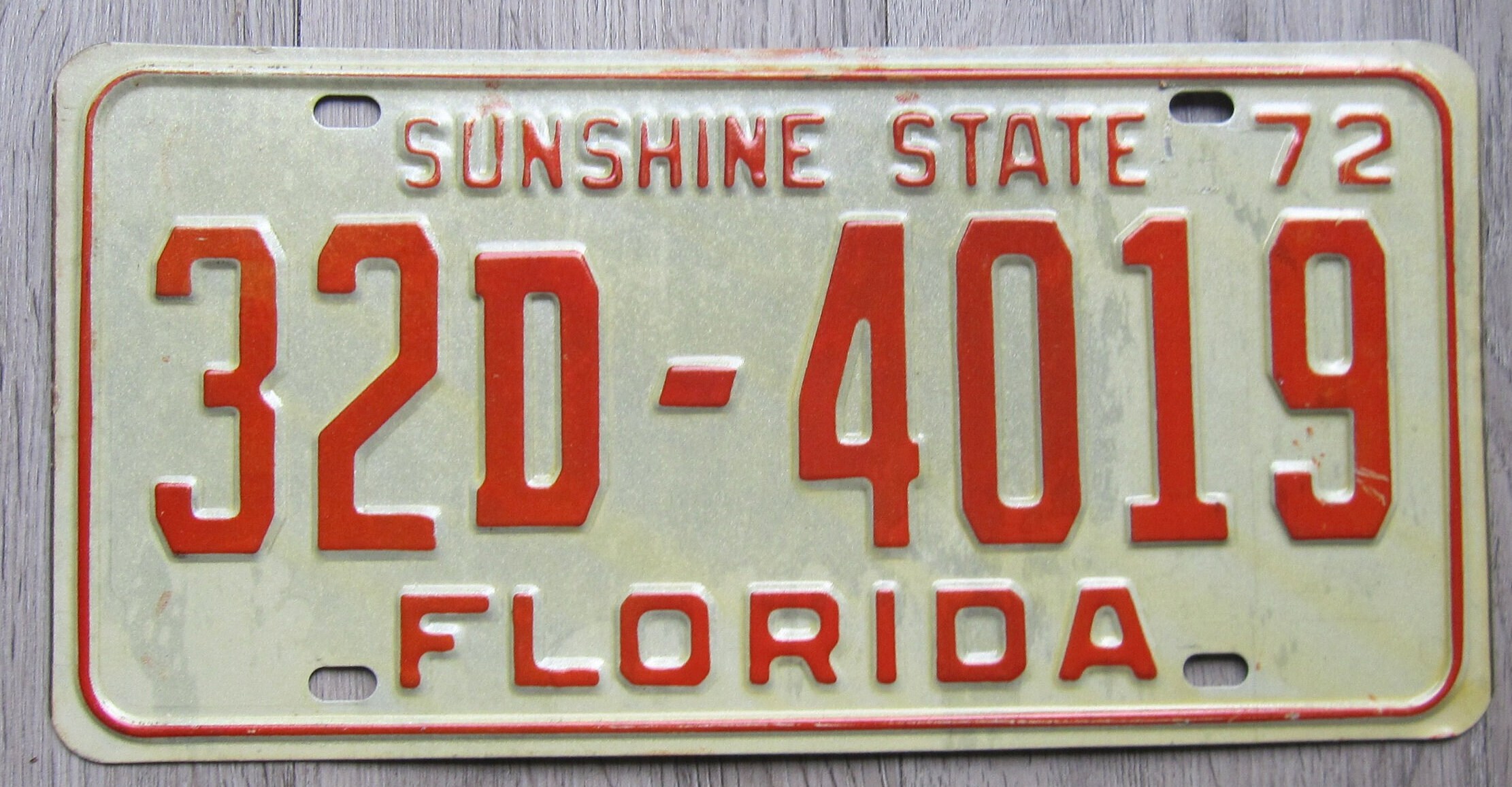 1972 Florida License Plate Sunshine State Tag 32D-4019 - Etsy