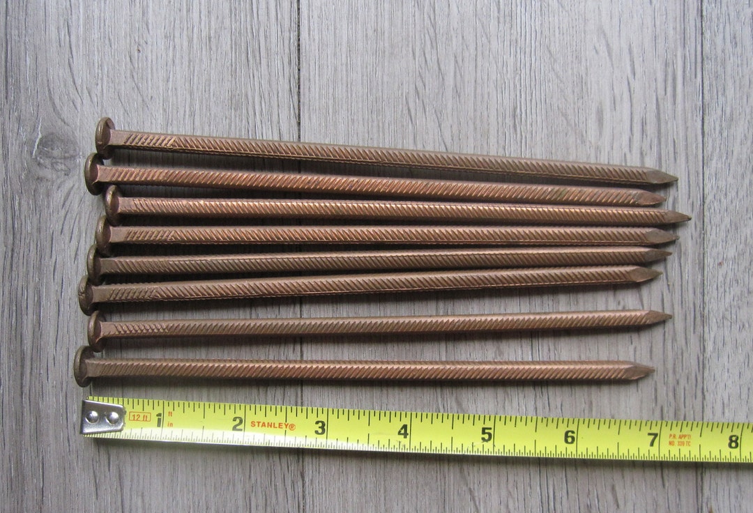 7" Long Copper Spike Gutter Nail 8 Count - Etsy